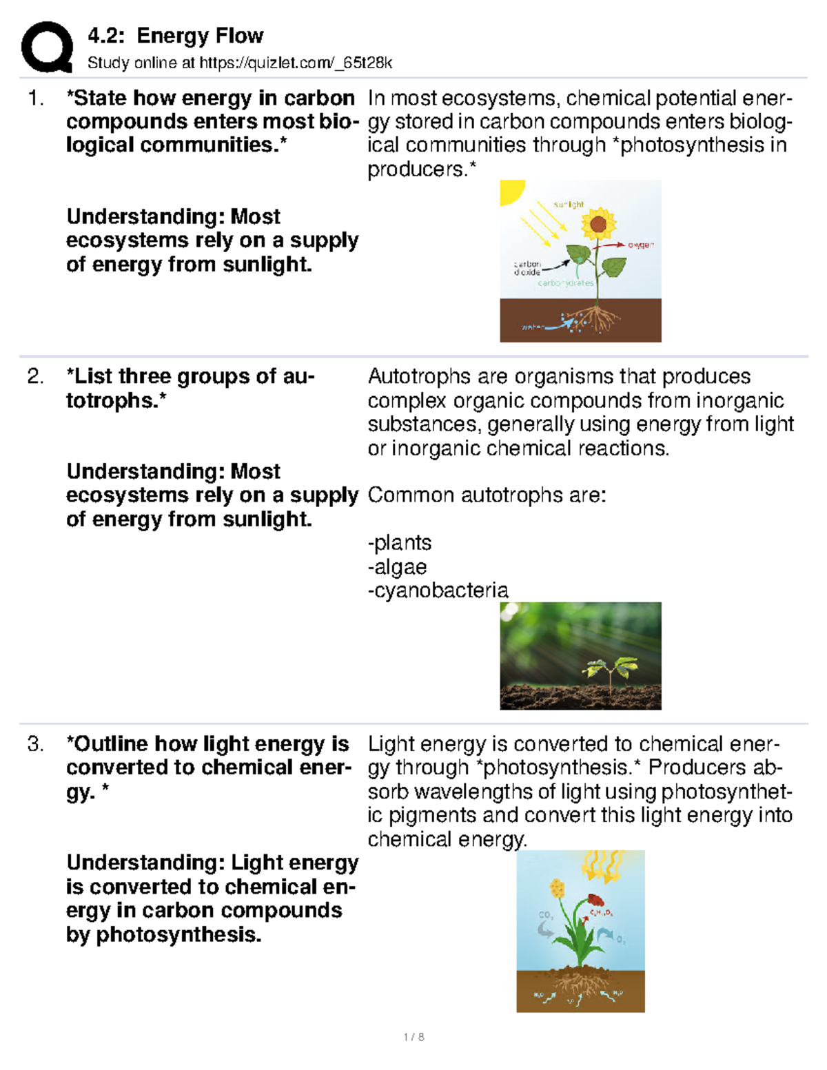 4.2 ib biology notes - Study online at quizlet/_65t28k State how energy ...