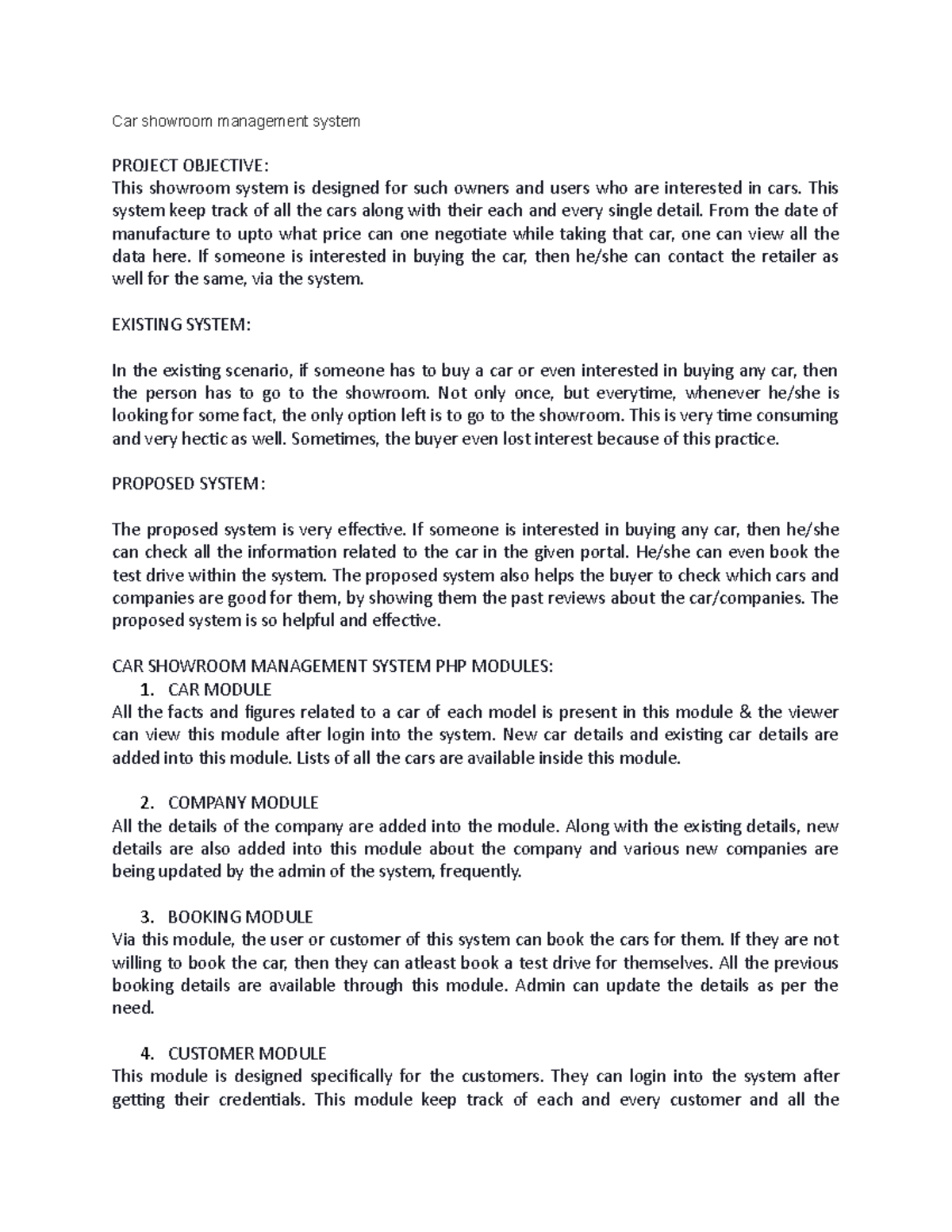 Car showroom management system - Car showroom management system PROJECT ...