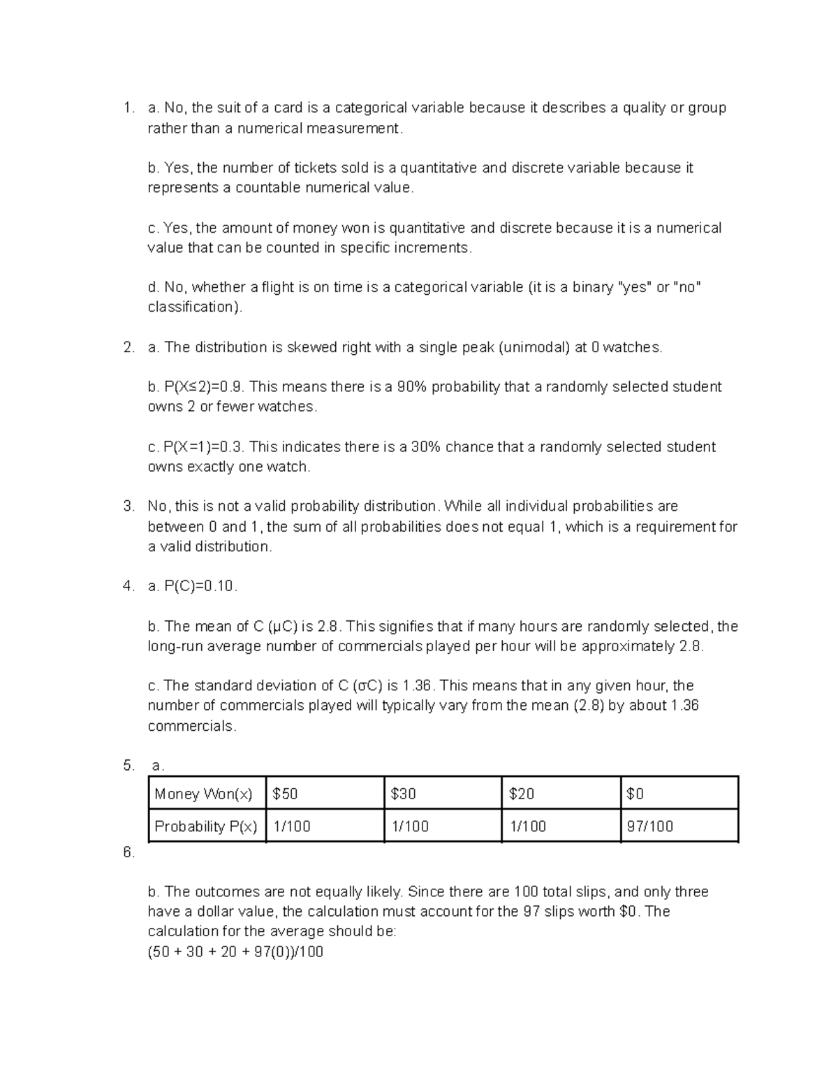 6.1 HW - Understanding Categorical and Quantitative Variables - Studocu