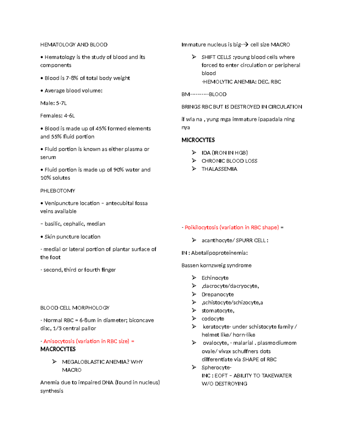 HEMATOLOGY AND BLOOD. - HEMATOLOGY AND BLOOD Hematology is the study of ...