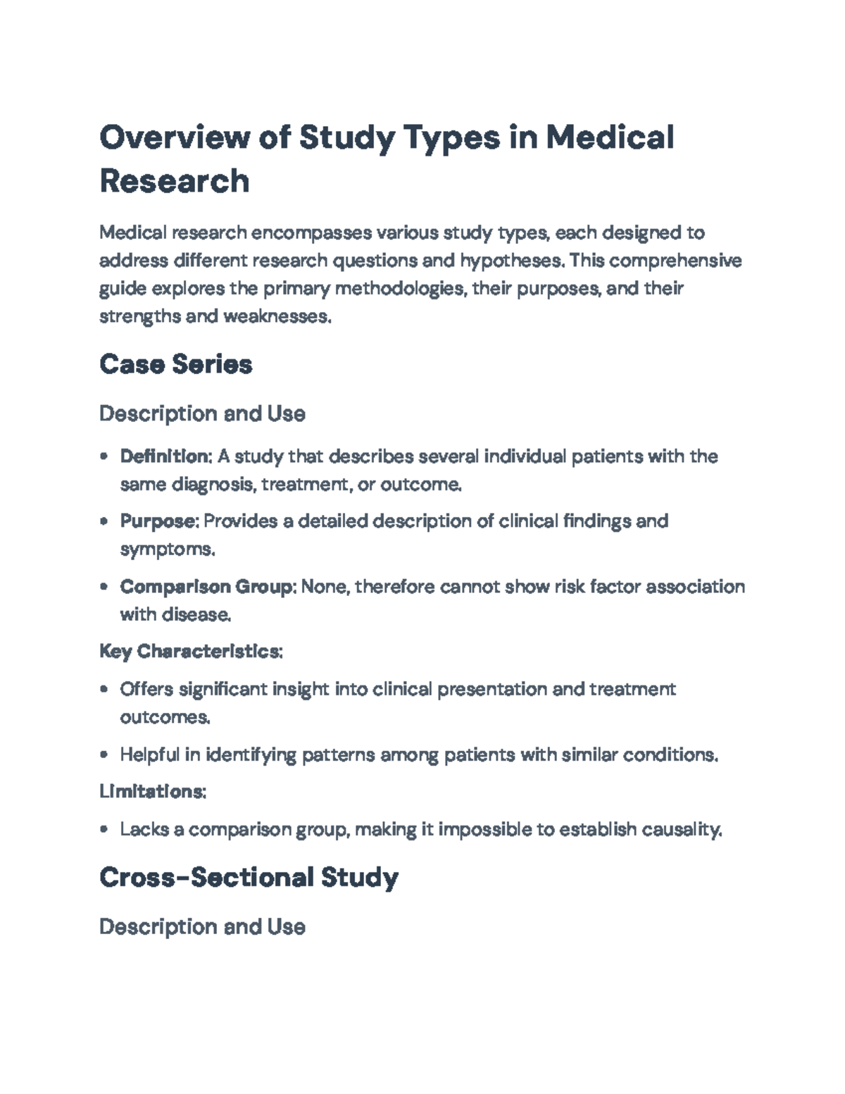 Overview of Study Types in Medical Research: Methodologies ...