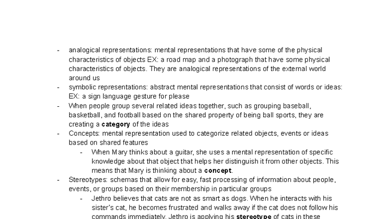 Psych 201 - Sharpe Notes on Mental Representations and Reasoning - Studocu