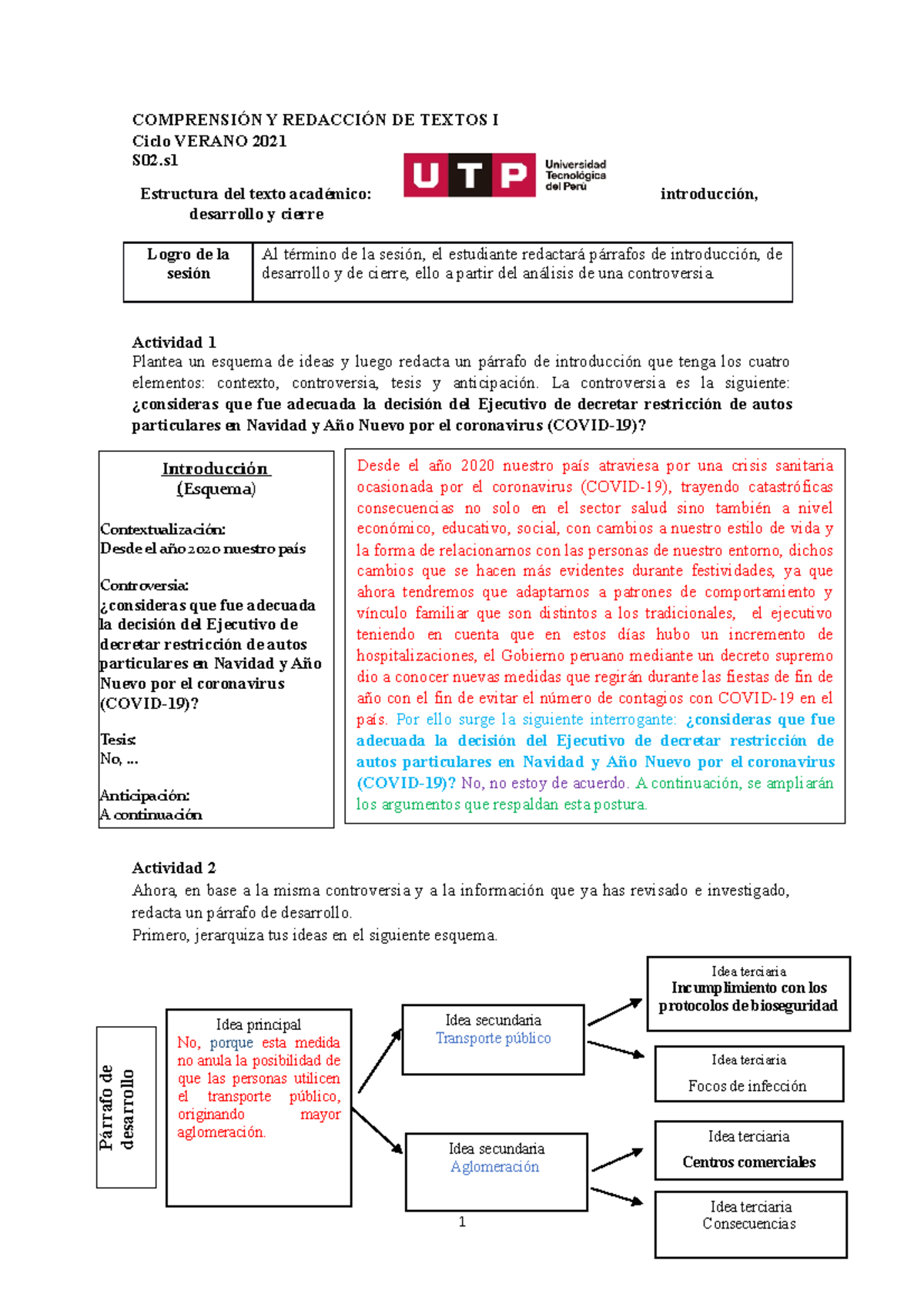 S01.s2-Párrafo de introducción, desarrollo y cierre - COMPRENSIÓN Y ...