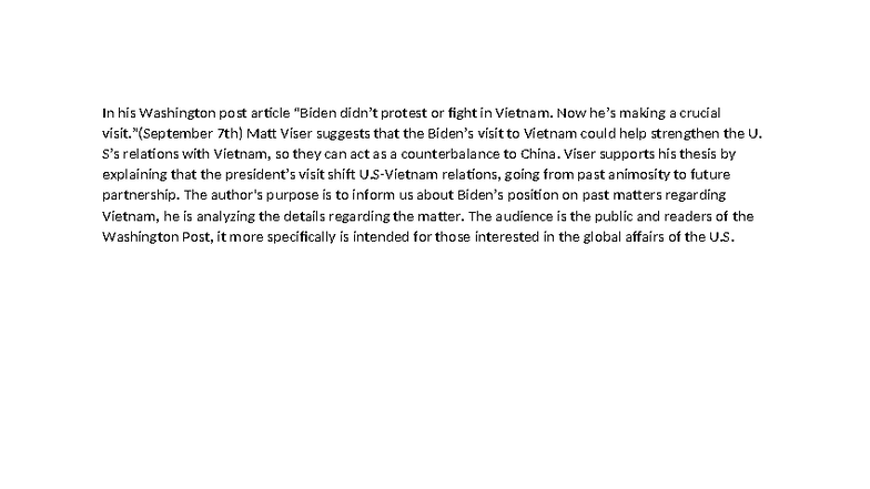Analyzing U.S.-Vietnam Relations: A Rhetorical Perspective - Studocu