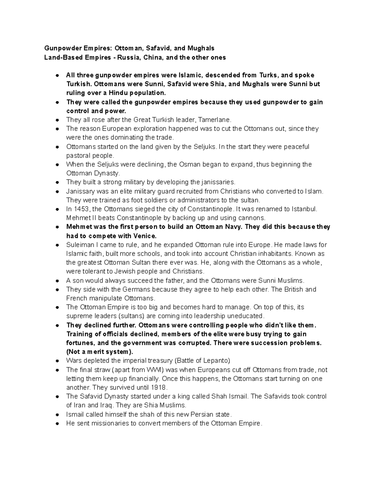 Unit 3 Notes: Gunpowder Empires and Their Impact on Global History ...