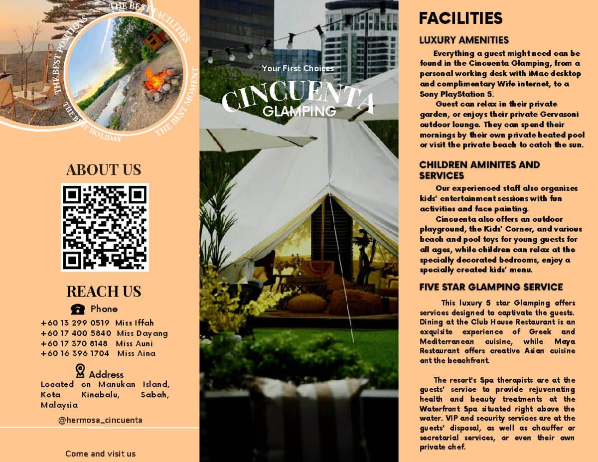 Cincuenta Glamping Luxury Hotel Brochure: Relax & Adventure Packages ...