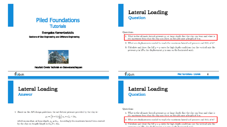 OGE Piled Foundations Tutorial - Lateral Loading Piled Foundations ...