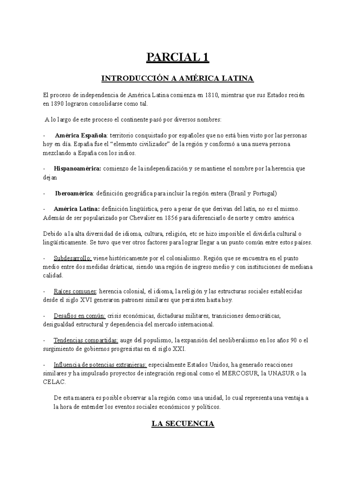 Examen Final HIST 101: Proceso de Independencia en América Latina - Studocu