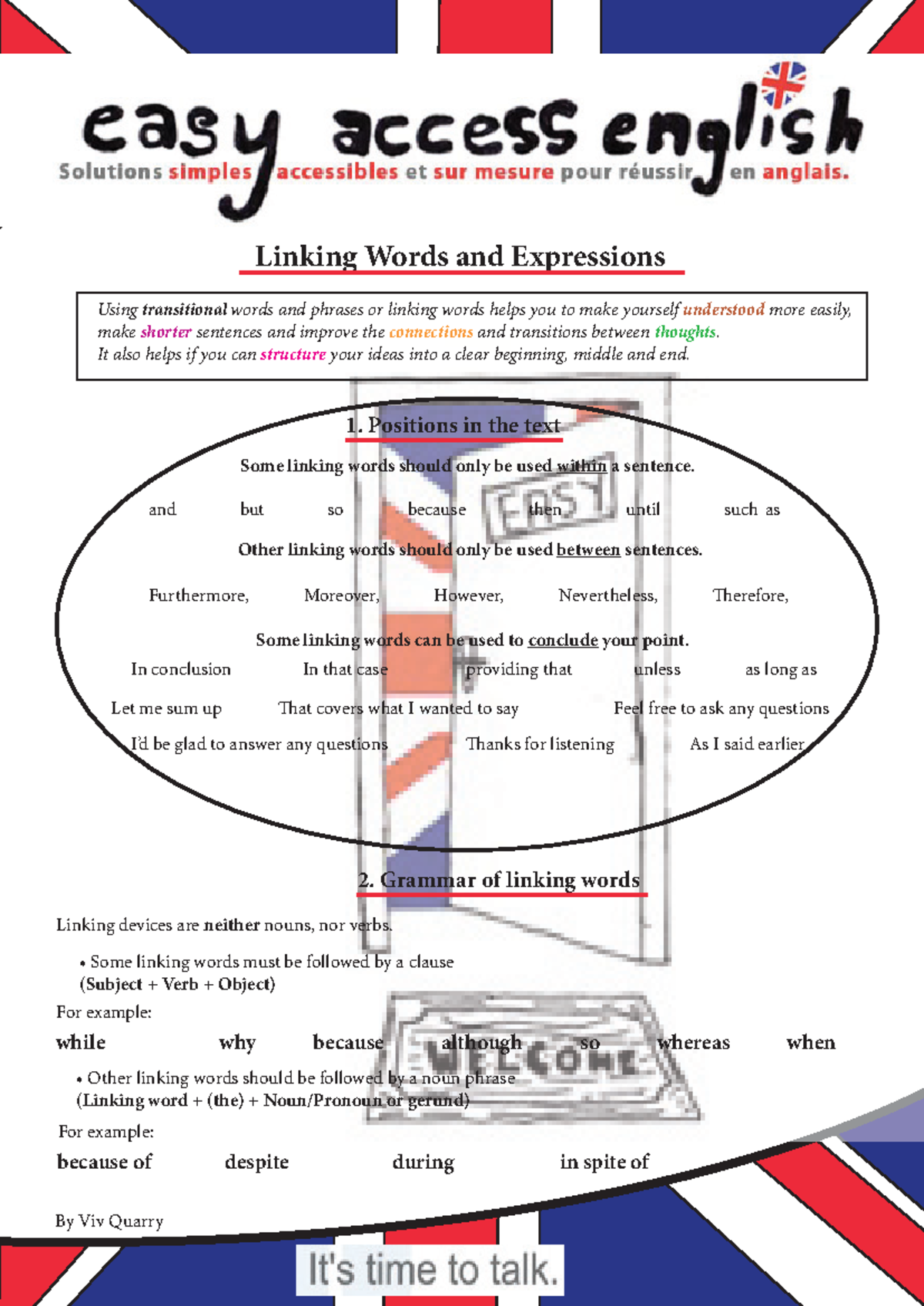Guide complet des connecteurs logiques et mots de liaison en anglais ...