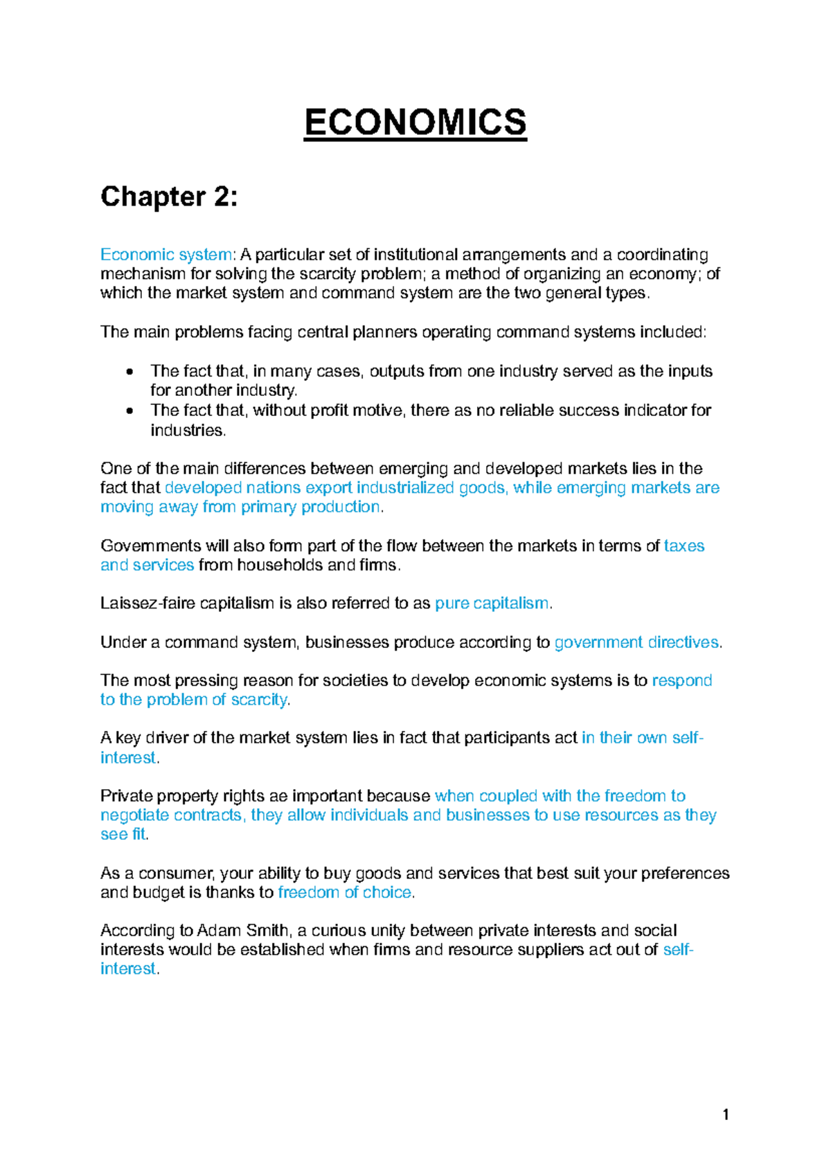 Economics Chapter 2: Understanding Economic Systems and Market Dynamics ...