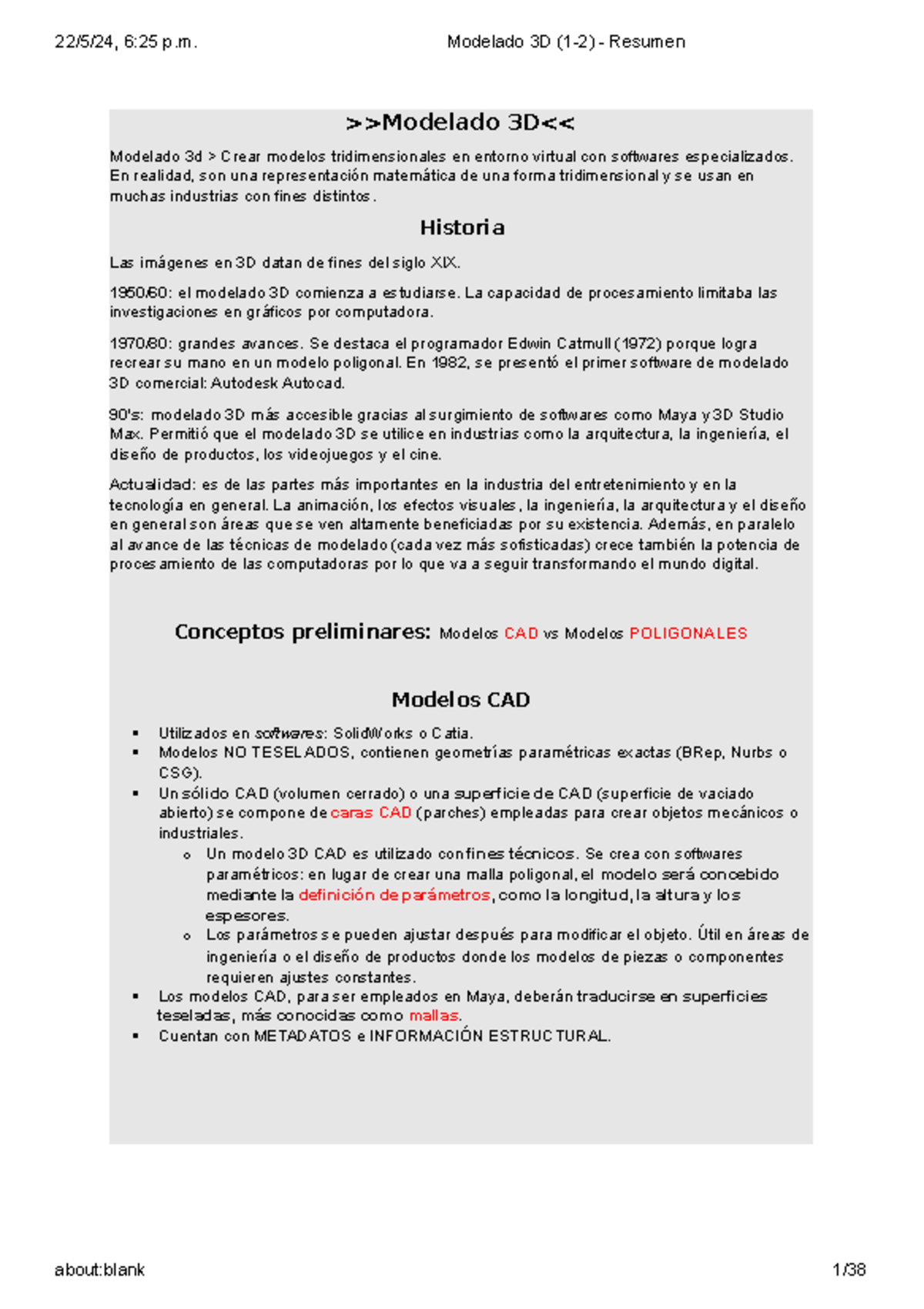 Modelado 3D (1-2) - Resumen compress - >>Modelado 3D