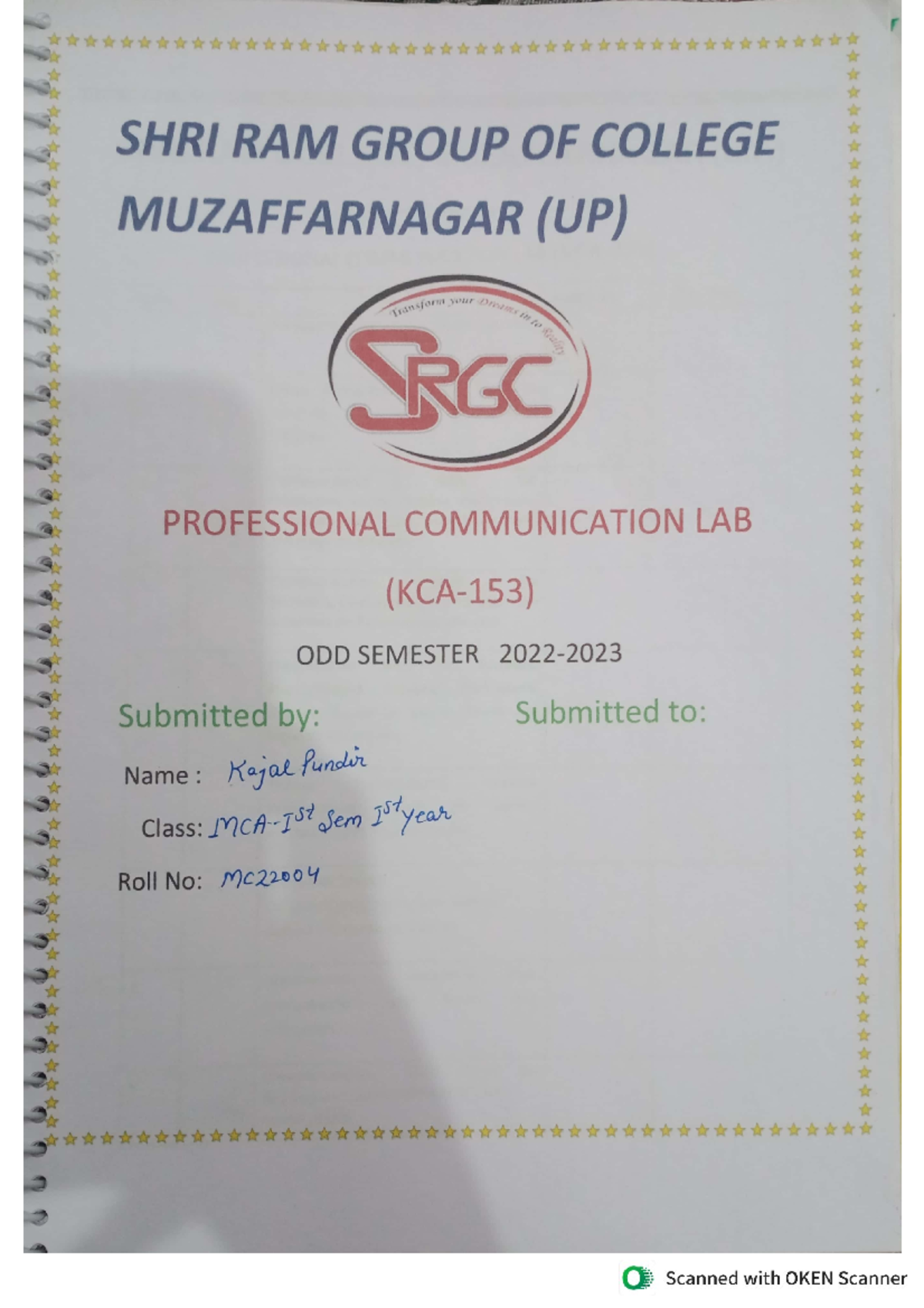Communication lab file - SHRI RAM GROUP OF COLLEGE MUZAFFARNAGAR (UP ...