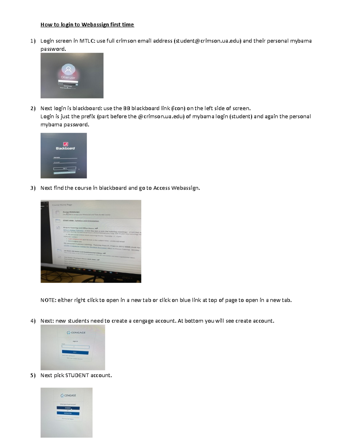 CENGAGE Login Guide for Students: First-Time Access to Webassign - Studocu