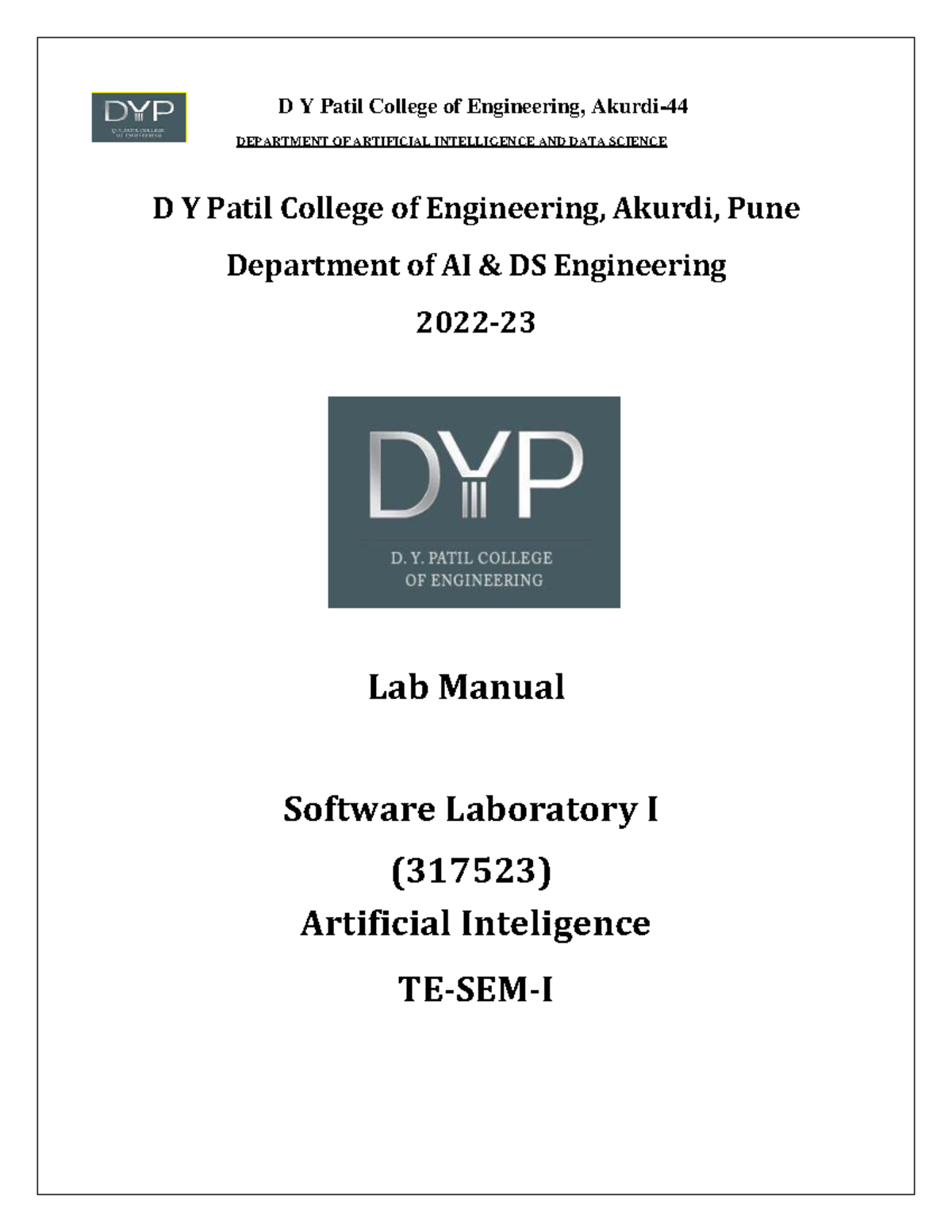 AI Lab Manual (317523): BFS, DFS, A*, and Tree Search Techniques - Studocu