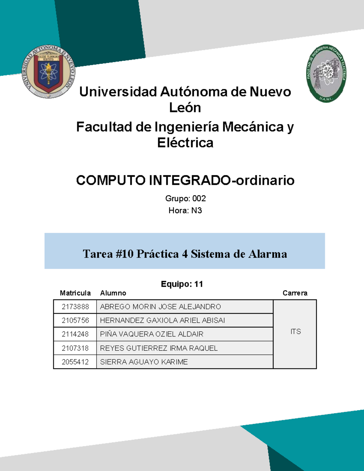Tarea Práctica 4: Sistema de Alarma con Raspberry Pi - Grupo 002 - Studocu