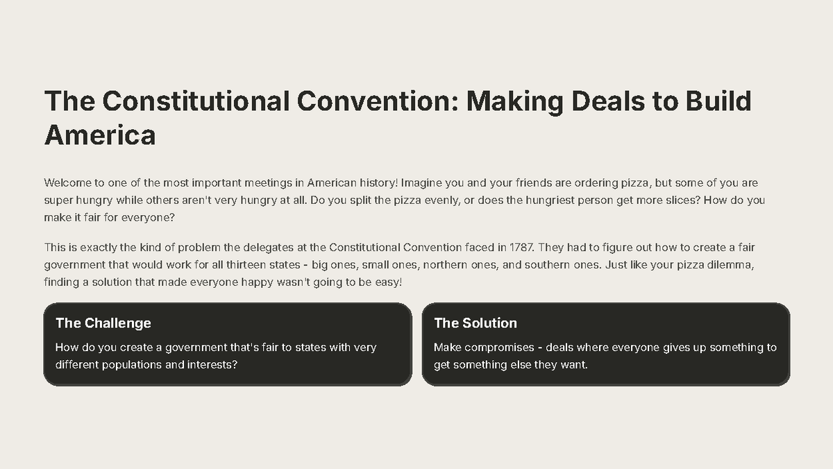 The Constitutional Convention (HIST 101): Compromises That Built ...
