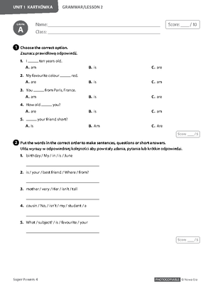 Super powers 4 test a u3 - Test z U3 - Super Powers 4 PHOTOCOPIABLE ...