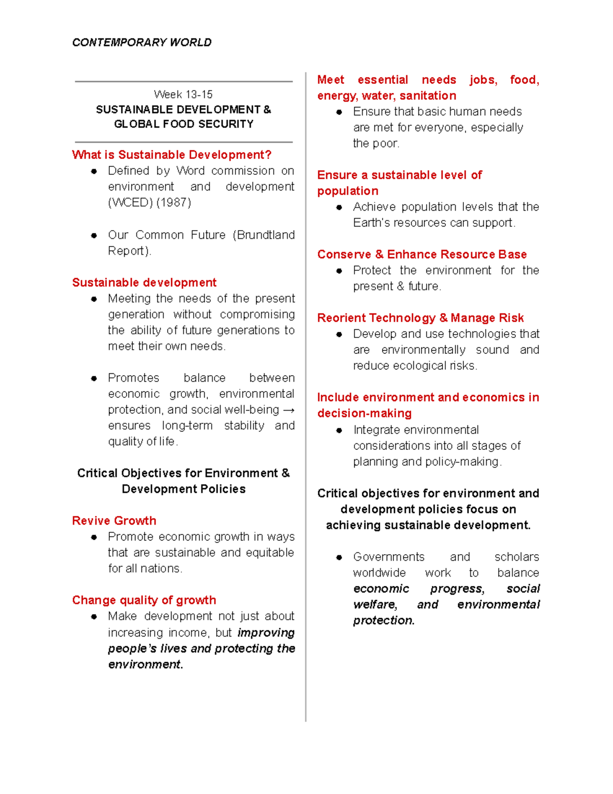 Final SOC Reviewer: Sustainable Development & Global Food Security ...