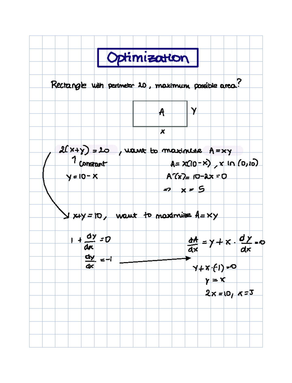 Lec 14 optimization - Professor Sharma - Optimization Rectangle with ...