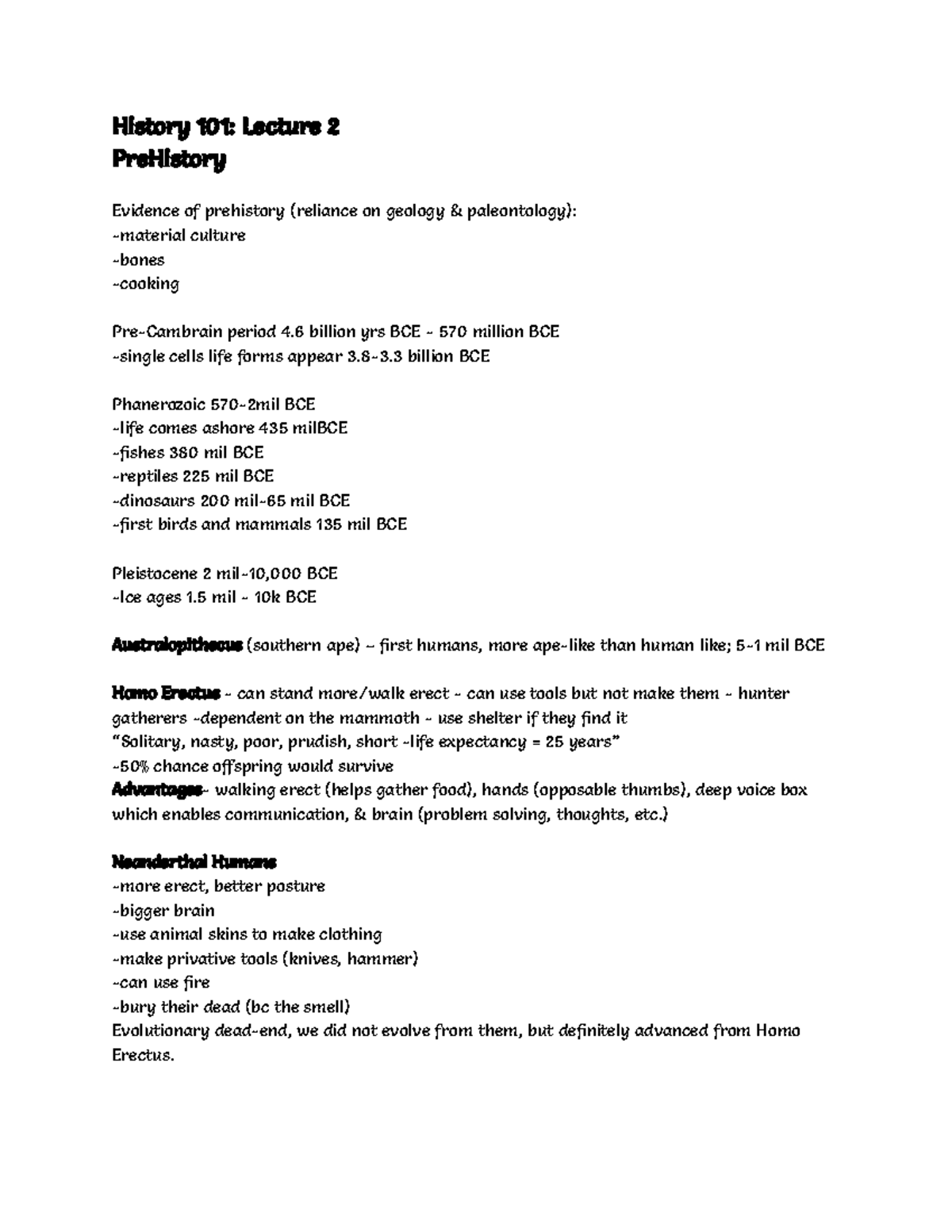History 101: Lecture Notes on Ancient Civilizations and Societies - Studocu