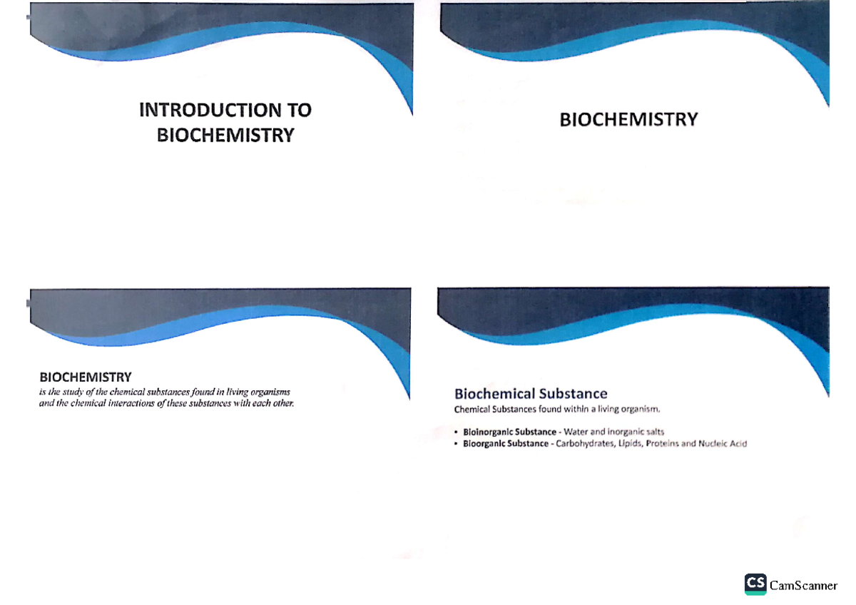 CS 101: Introduction to Biochemistry - Key Concepts and Topics - Studocu