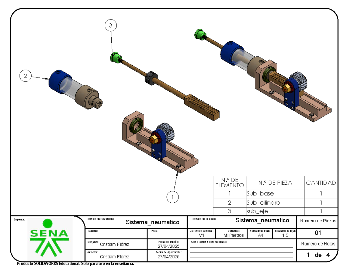 Sistema Neumático - Detalles de Piezas y Ensambles (SOLIDWORKS) - Studocu