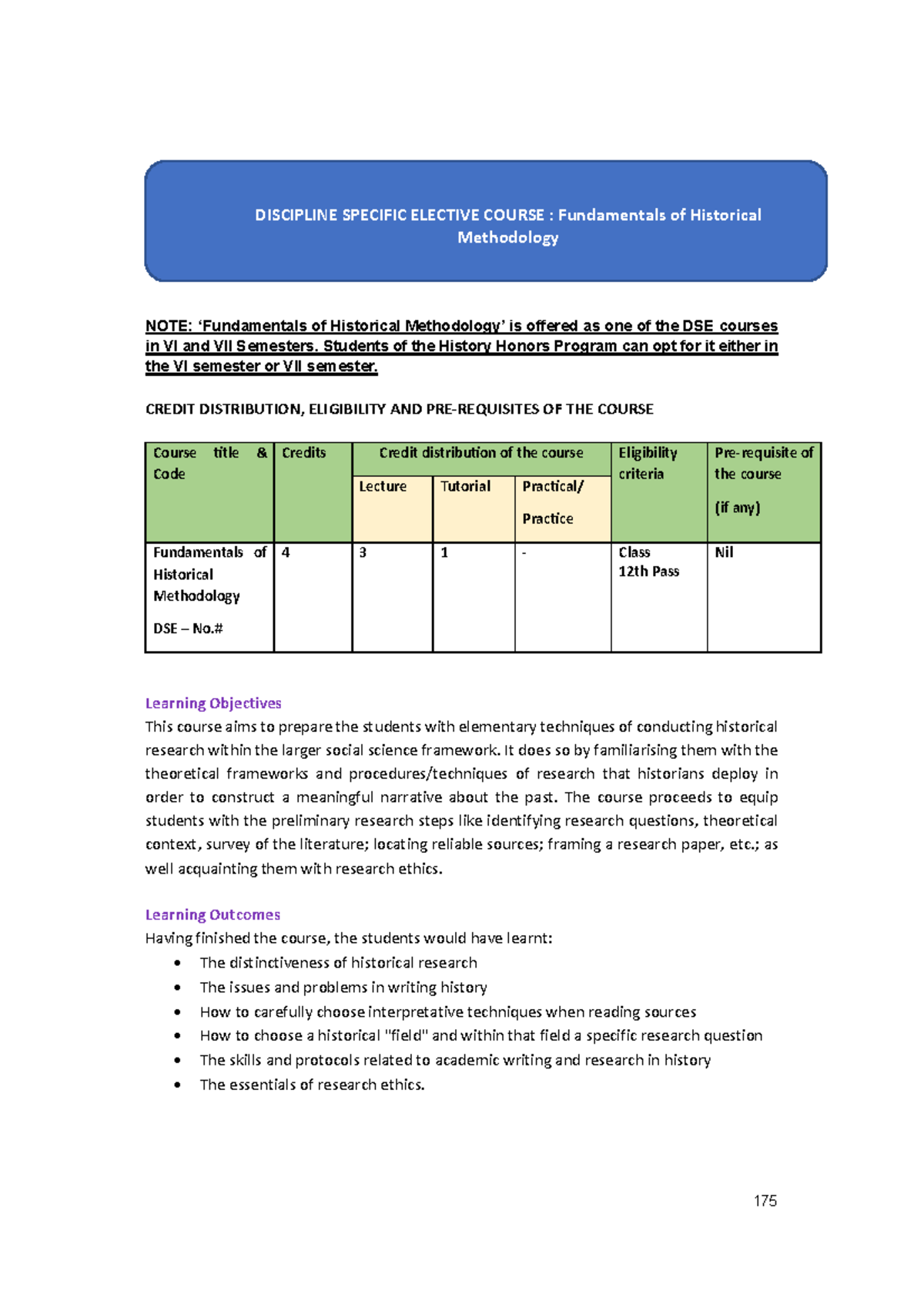 DSE Course: Fundamentals of Historical Methodology Overview - Studocu