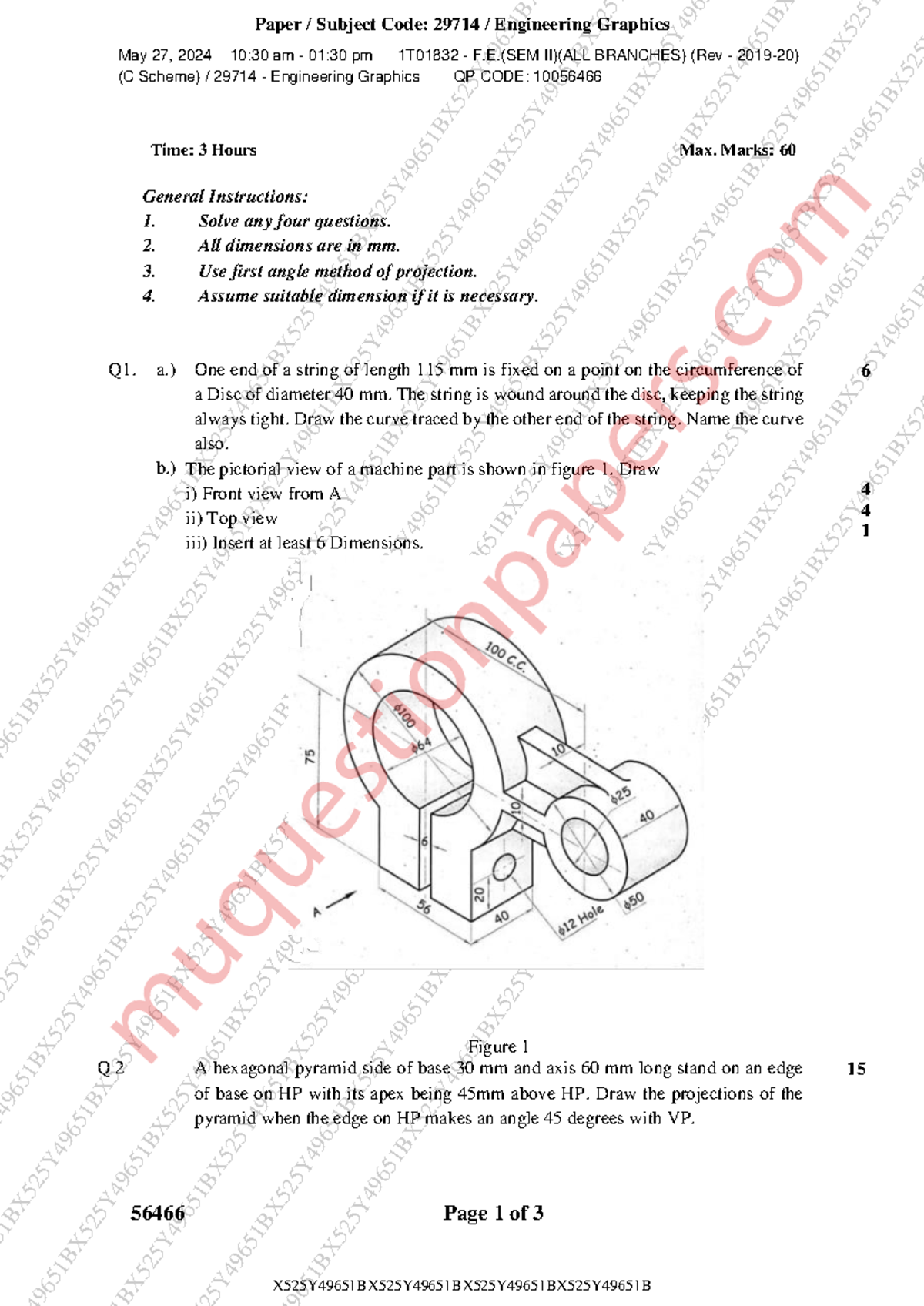 Engineering Graphics QP - 29714 (First-Year Sem II, May 2024) - Studocu