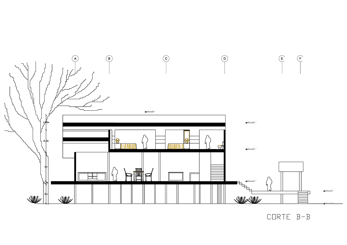 Corte bb - diseño arquitectónico - A B C D E F 1,52m 2,3m m 3m 2m CORTE B-B - - Studocu