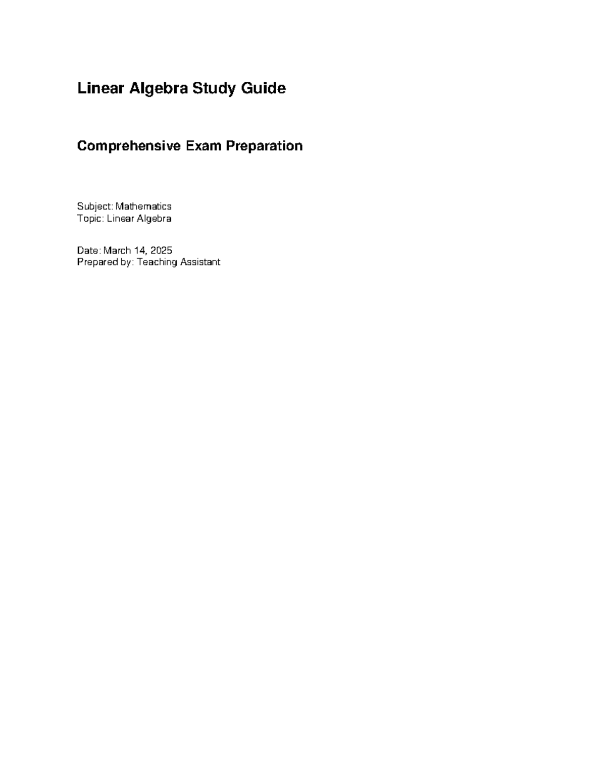 901061071-793999.pdf - Linear Algebra Study Guide Comprehensive Exam ...