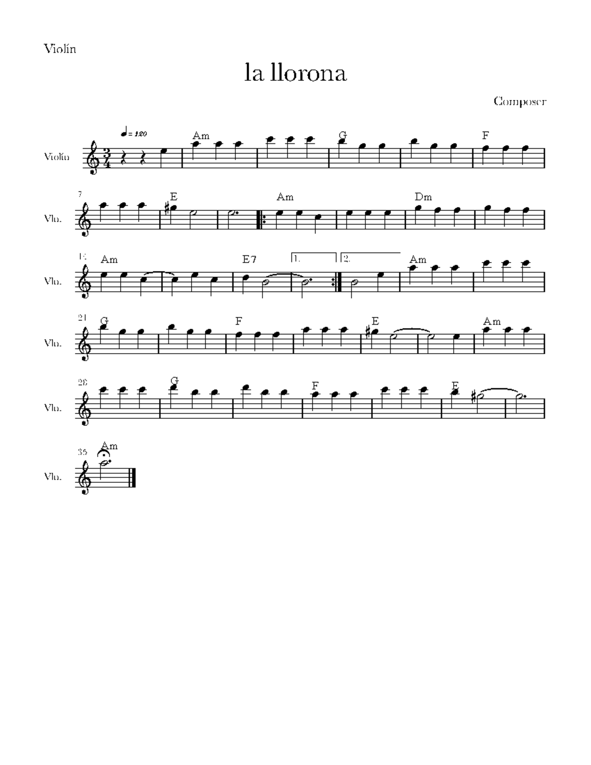 La llorona(partes) - Partituras guitarra y orquesta - la llorona ...