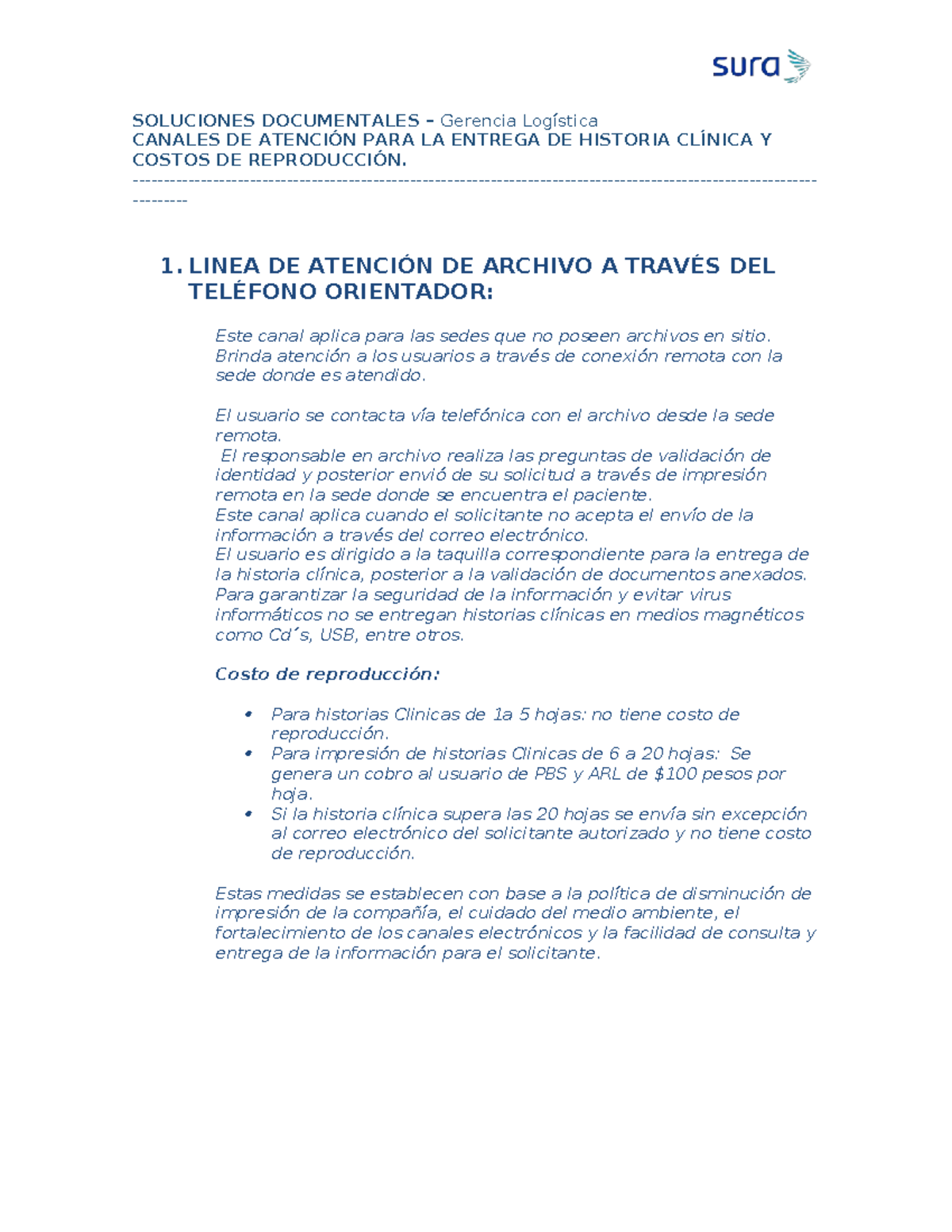 Protocolo Atencion DE Consultas Usuario Externo Historias Clinicas ...