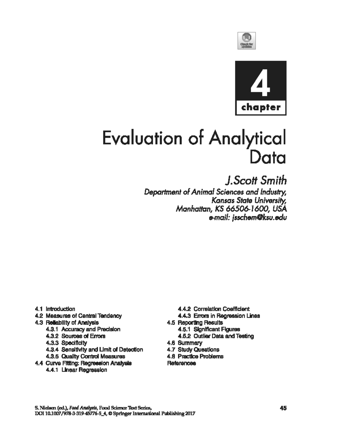 Evaluation of Analytical Data: Chapter 4 Insights (ANSC 101) - Studocu