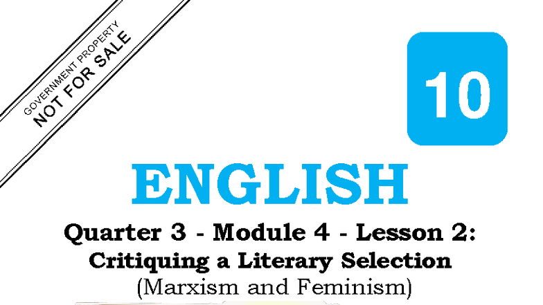 ENG10-Q3-Module 4-Lesson 2: Critique of Literary Theories (Marxism ...