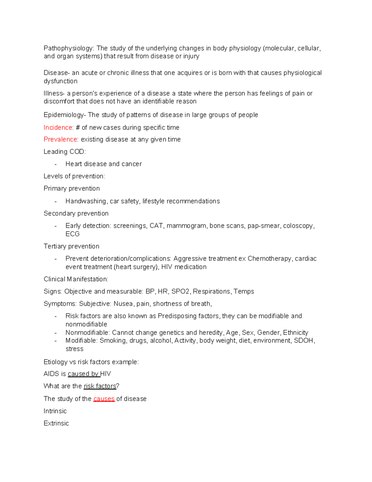 Pathophysiology Notes - Pathophysiology: The study of the underlying ...