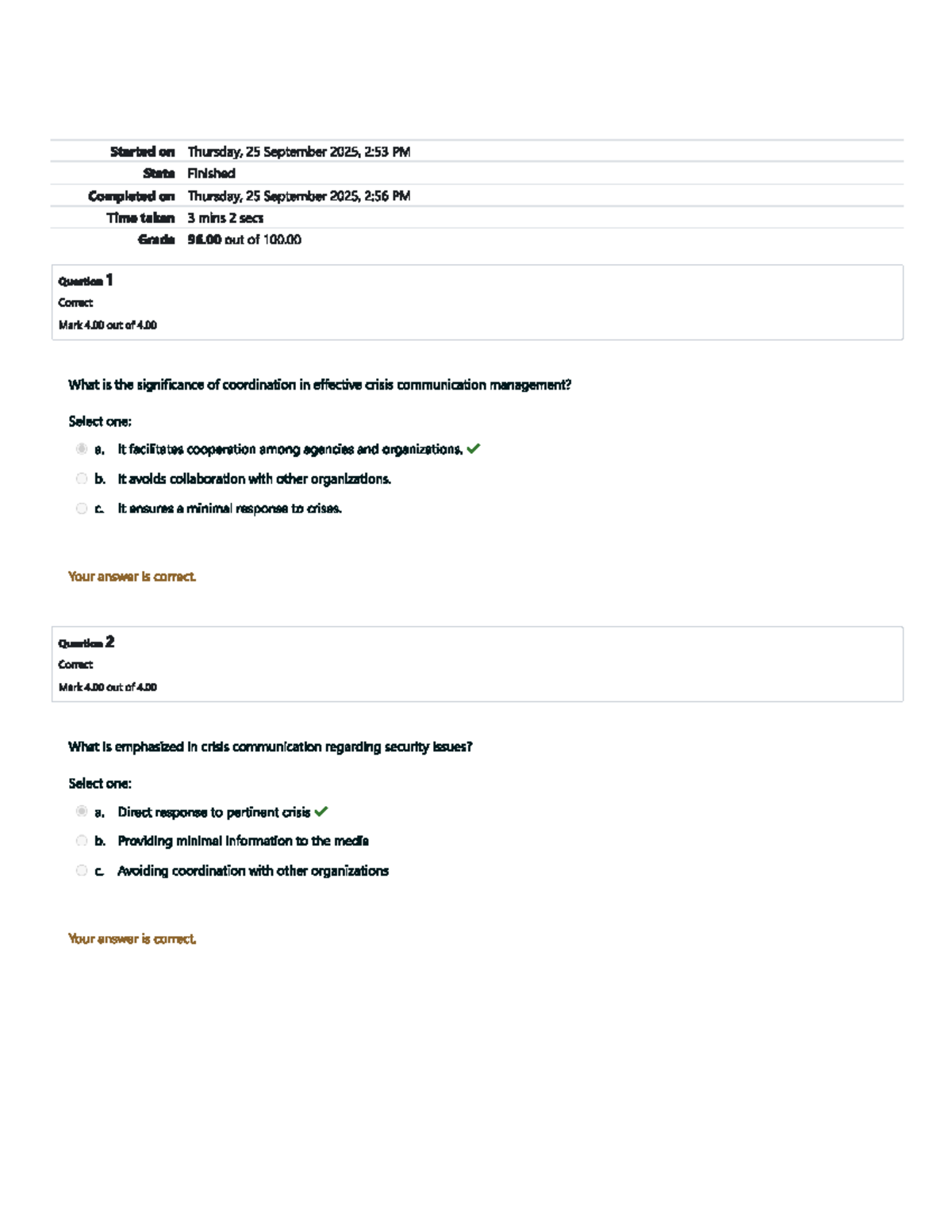 Professional Elective 1 Midterm Quiz 2: Crisis Communication Insights ...
