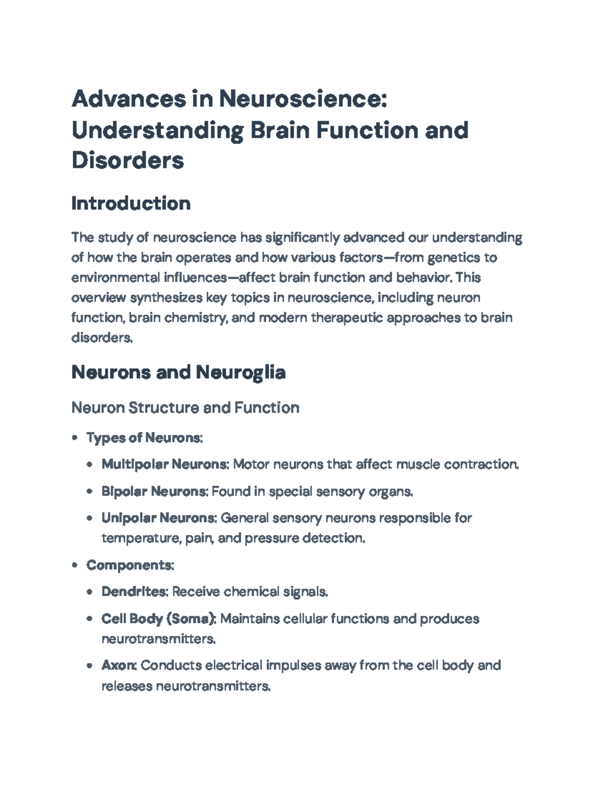 Neuroscience Advancements: Understanding Brain Function & Disorders ...