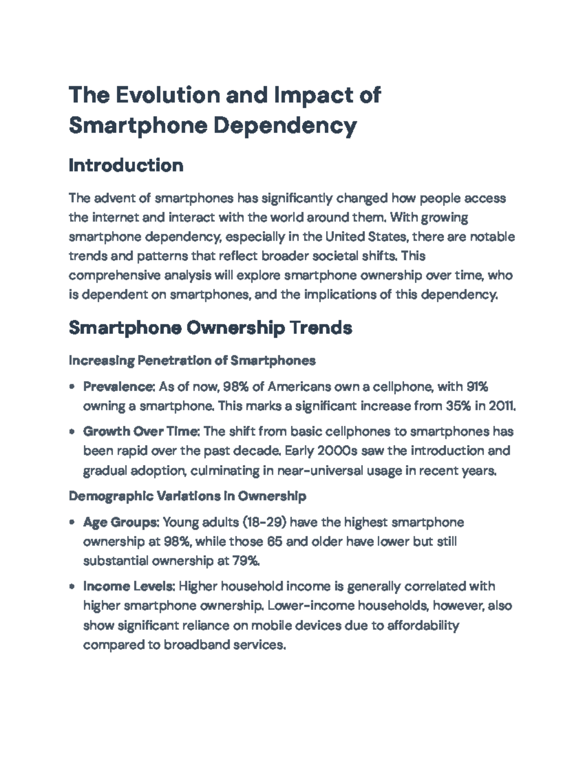 The Evolution and Impact of Smartphone Dependency in the U.S. - The ...