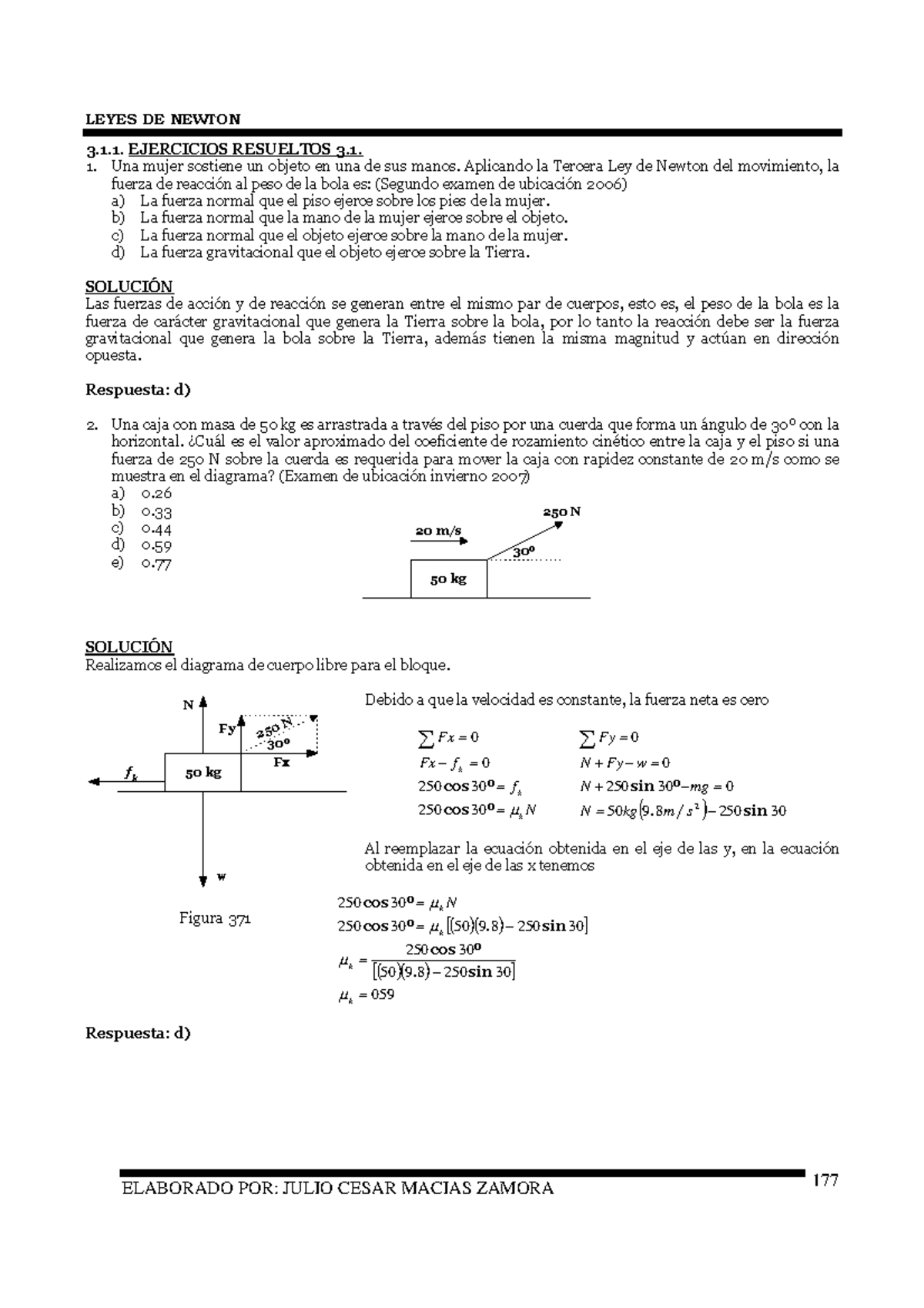 Leyes de Newton ejercicios resueltos - LEYES DE NEWTON 3.1. EJERCICIOS ...
