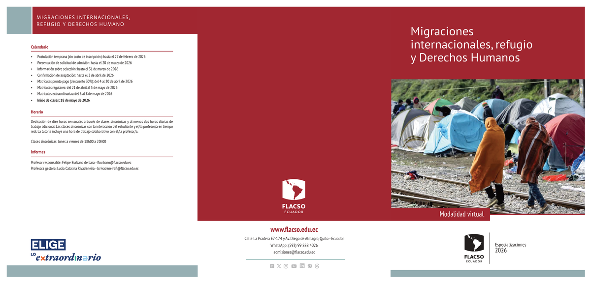 Esp. Migraciones Internacionales, Refugio y DDHH - 2026 - Studocu