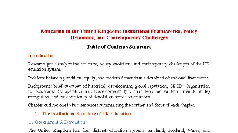 UK Education System: Institutional Frameworks & Policy Dynamics - Studocu