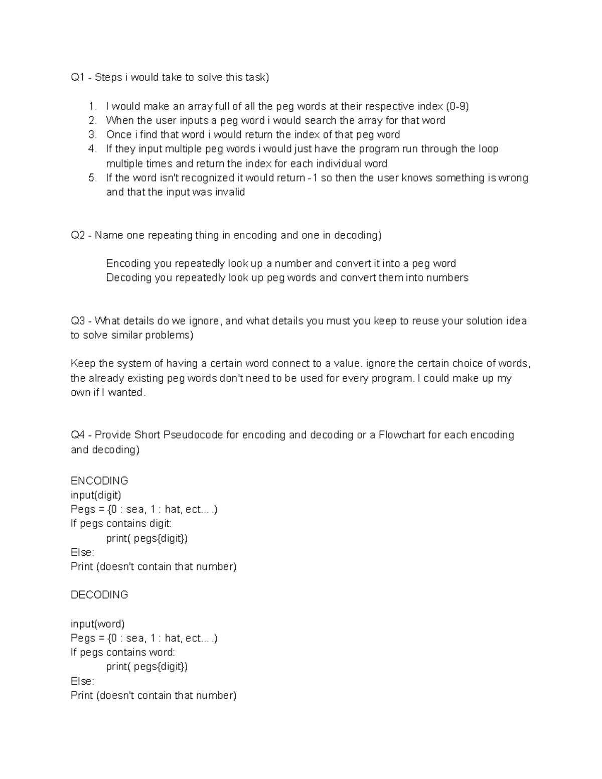 Computational Thinking Homework: Encoding & Decoding Steps - Studocu