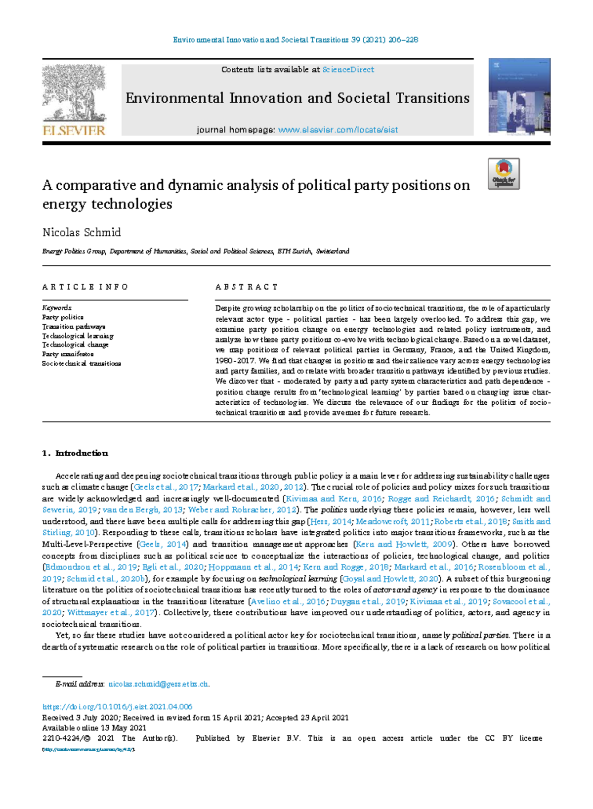 A Comparative Analysis of Political Party Positions on Energy Tech ...