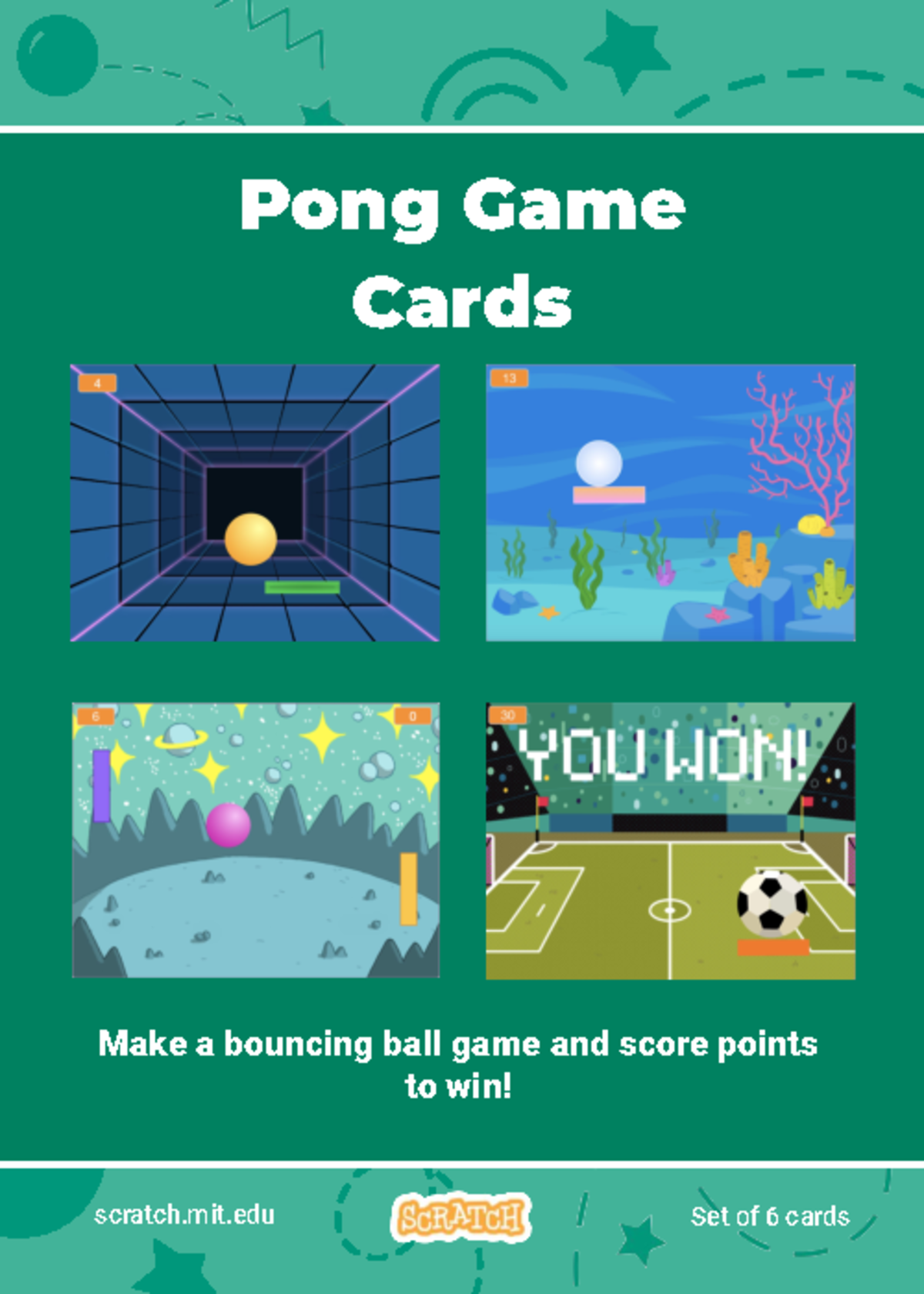 Pong-cards - lmao - Pong Game Cards scratch.mit Set of 6 cards Make a ...