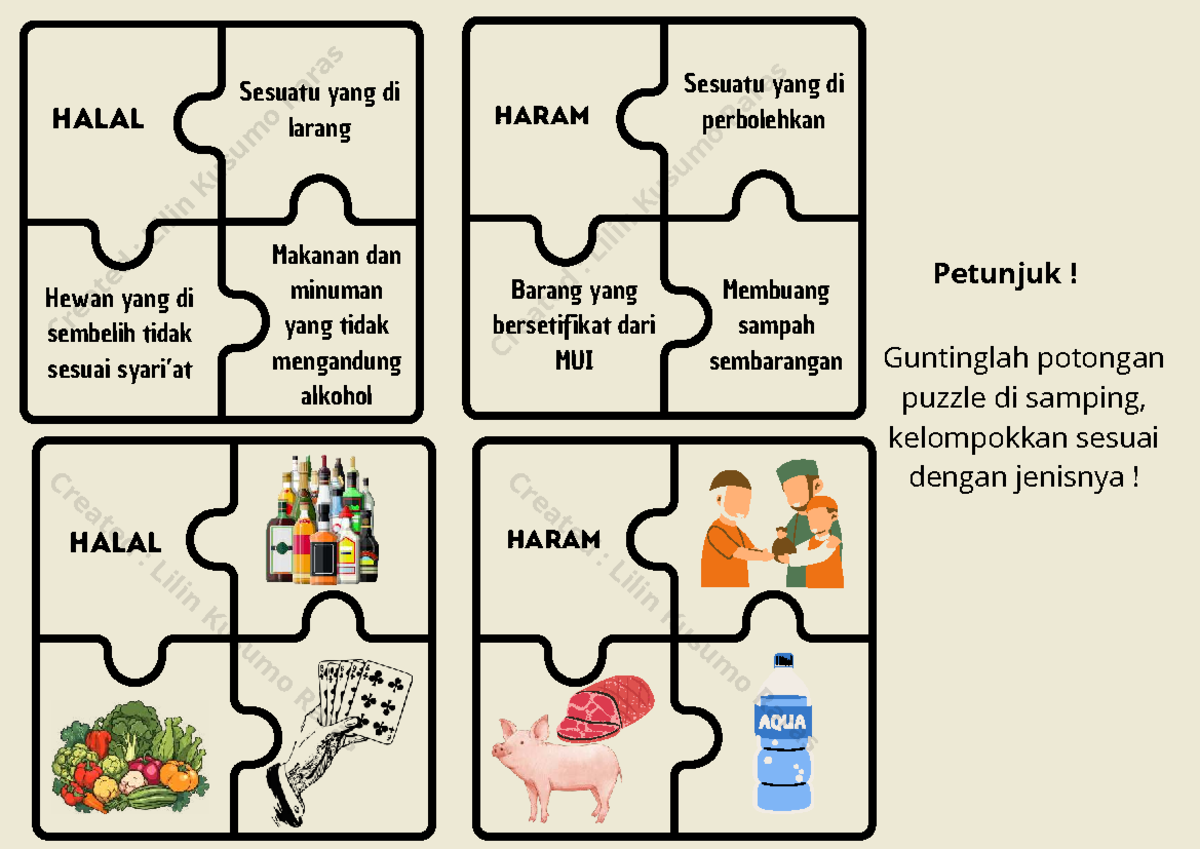 LKPd Kelas 6: Puzzle Halal dan Haram - Studocu