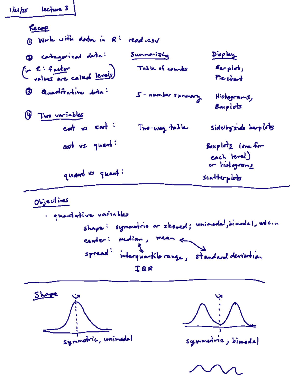 Lecture 03: Categorical & Quantitative Data Analysis (20250121) - Studocu