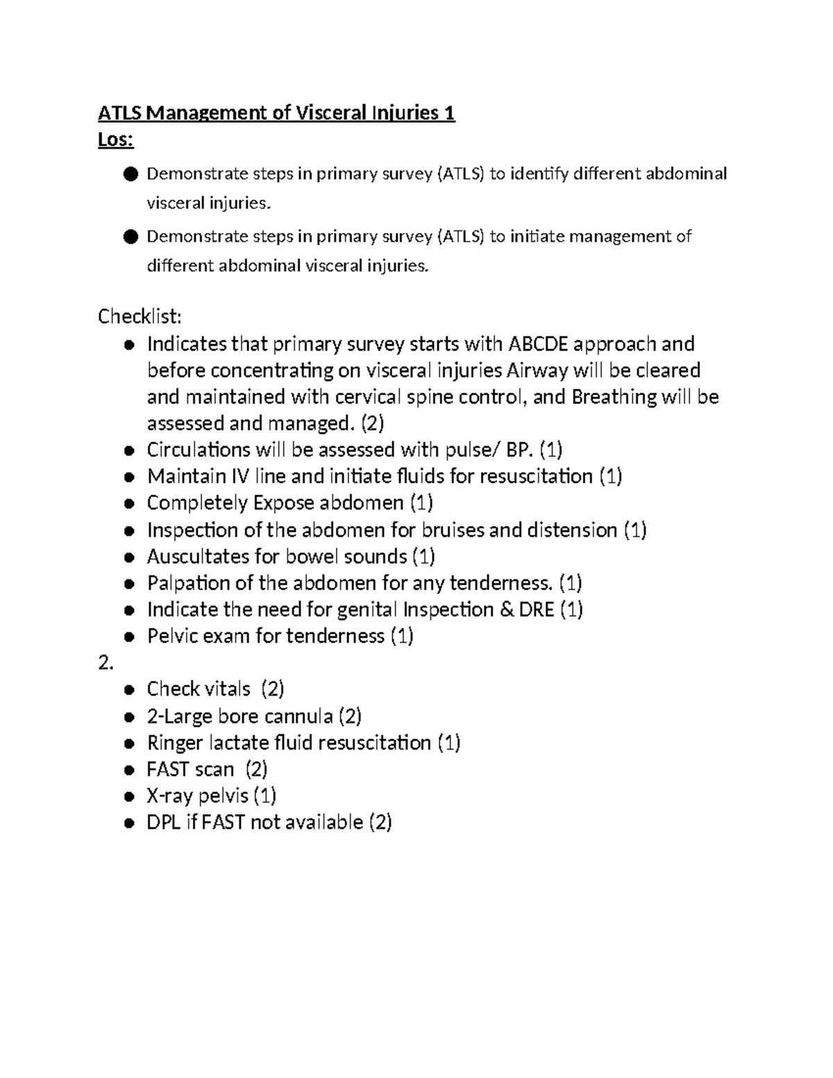 Copy of ATLS 1 - surgery - ATLS Management of Visceral Injuries 1 Los ...