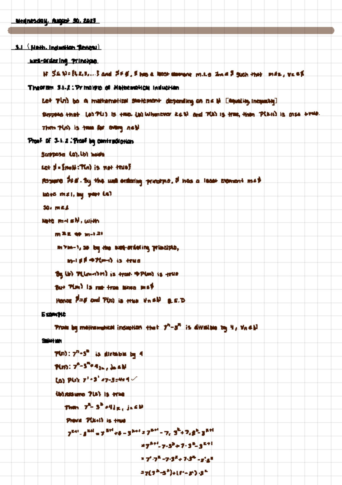 Well-Ordering Principle & Math Induction Proofs (MATH 101) - Studocu