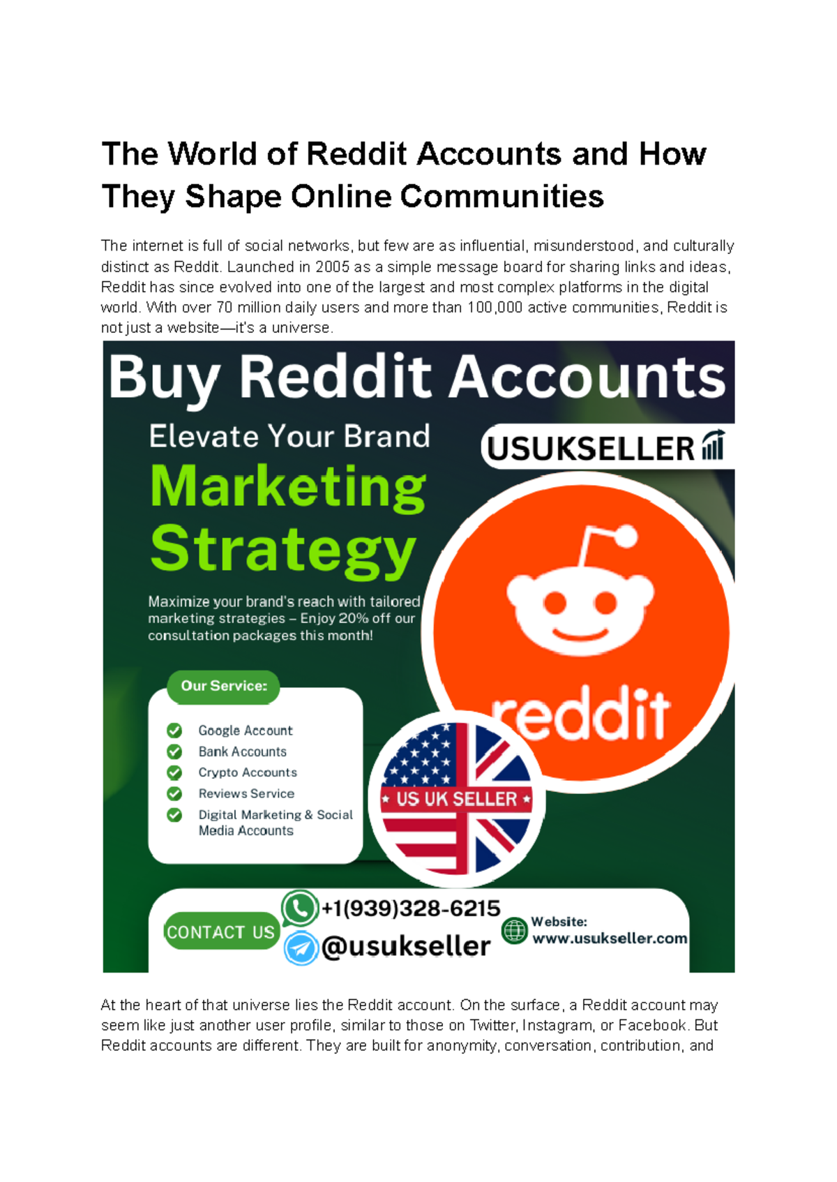 Buy Aged Reddit Accounts: Understanding Their Value and Impact - Studocu