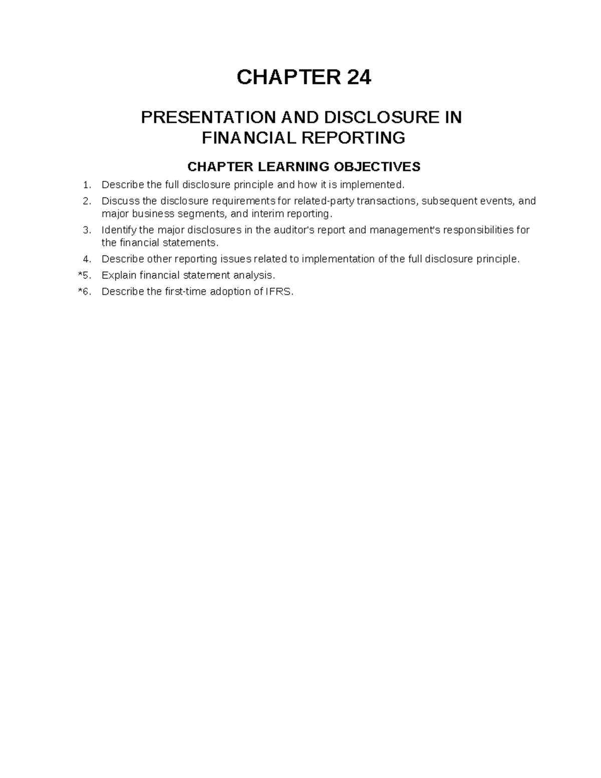 Ch24 - Presentation and Disclosure in Financial Reporting Standards - Studocu